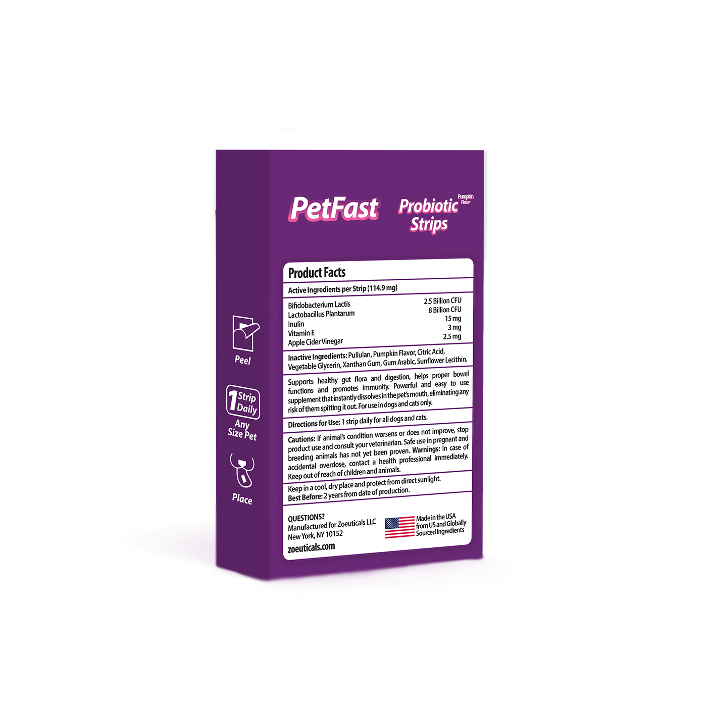 PetFast Probiotic Strips Gut Health - Zoeuticals